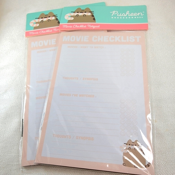 Pusheen | Other | Pusheen 2 Movie Checklist Notepads | Poshmark